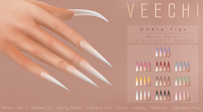 Second Life Marketplace Veechi Ombre Tips Female Long Claws